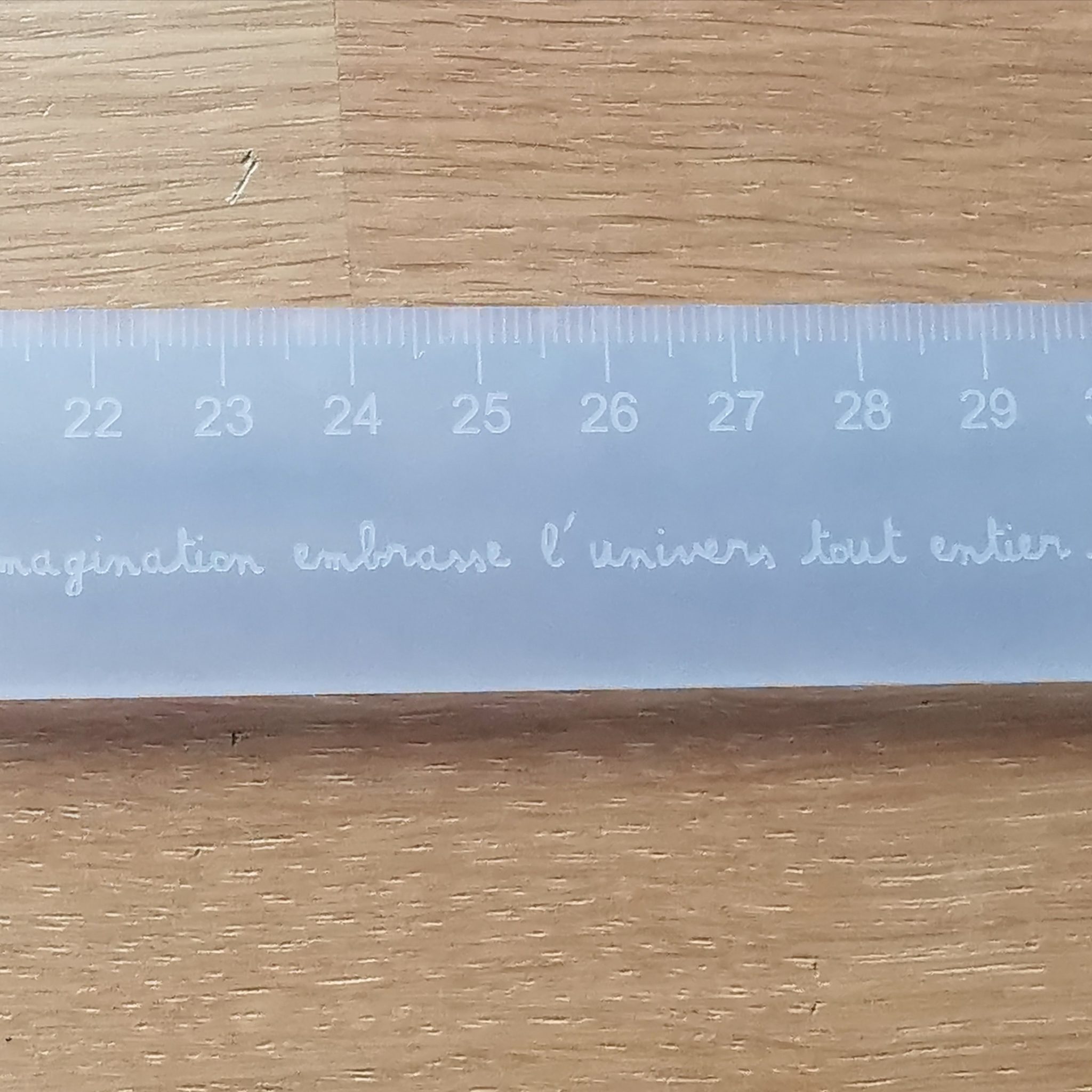 Règle 30 cm personnalisable en plexi avec message bienveillant